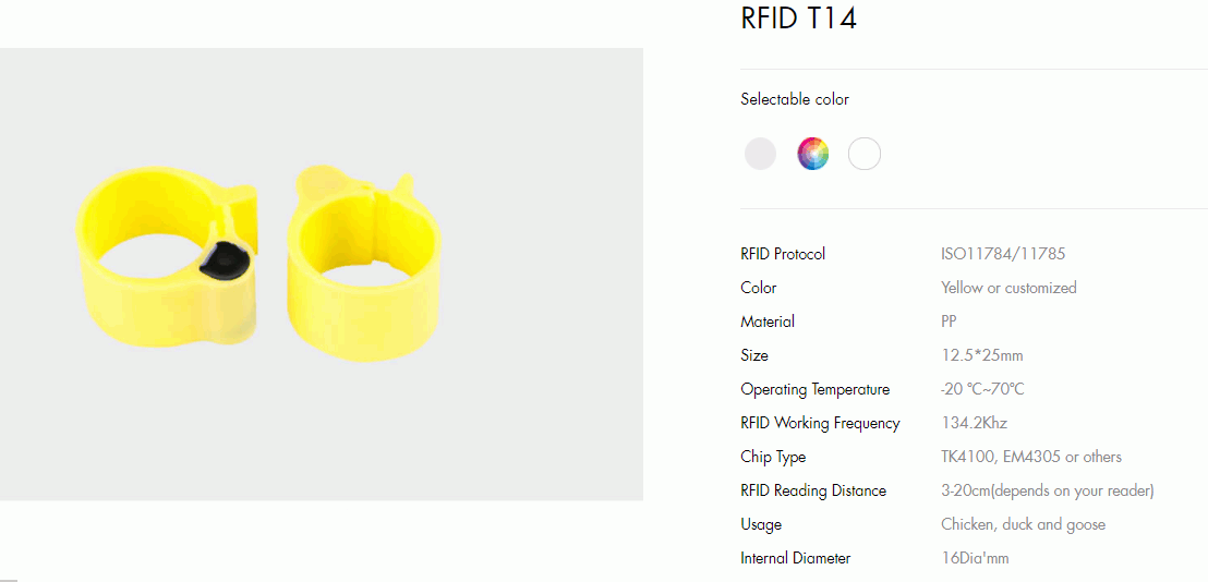 Rfid Chicken Foot Ring Tag Animal Management - EAS