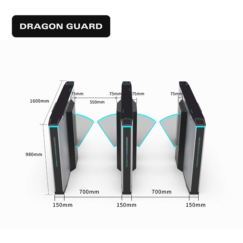 High-end Black High Speed Flap Barrier Gate - EAS